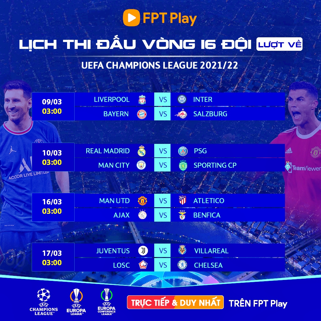 L ch Thi u L t V V ng 1 8 C p C1 Ch u u Real Madrid V MU G p Kh 