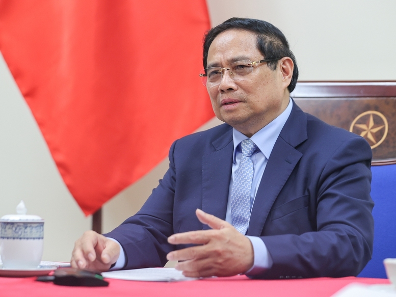 Thủ tướng Chính phủ Phạm Minh Chính điện đàm với Thủ tướng Đức chiều 29/9
