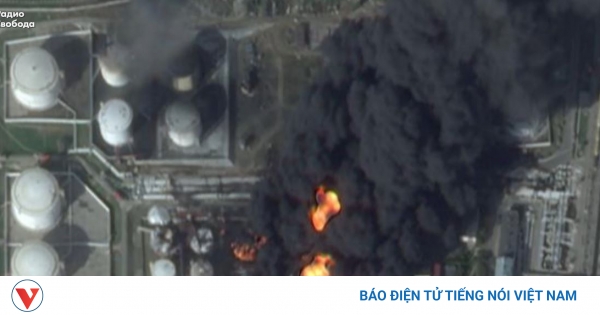 Ảnh vệ tinh tiết lộ thiệt hại kho dầu lớn nhất Crimea của Nga bị không kích