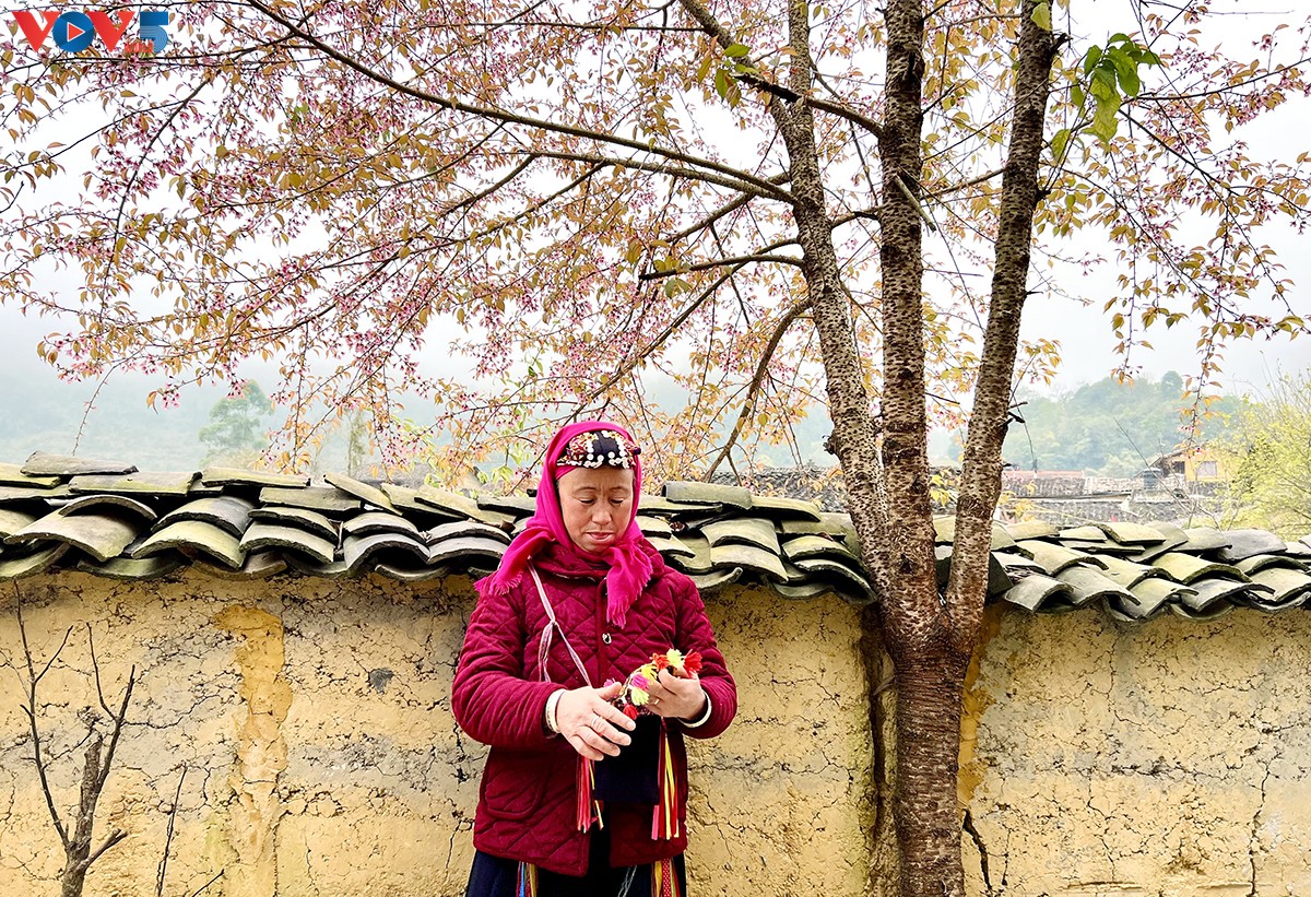 Ibu Vang Thi Phan (warga etnis Lo Lo) sangat gembira karena ketika ...